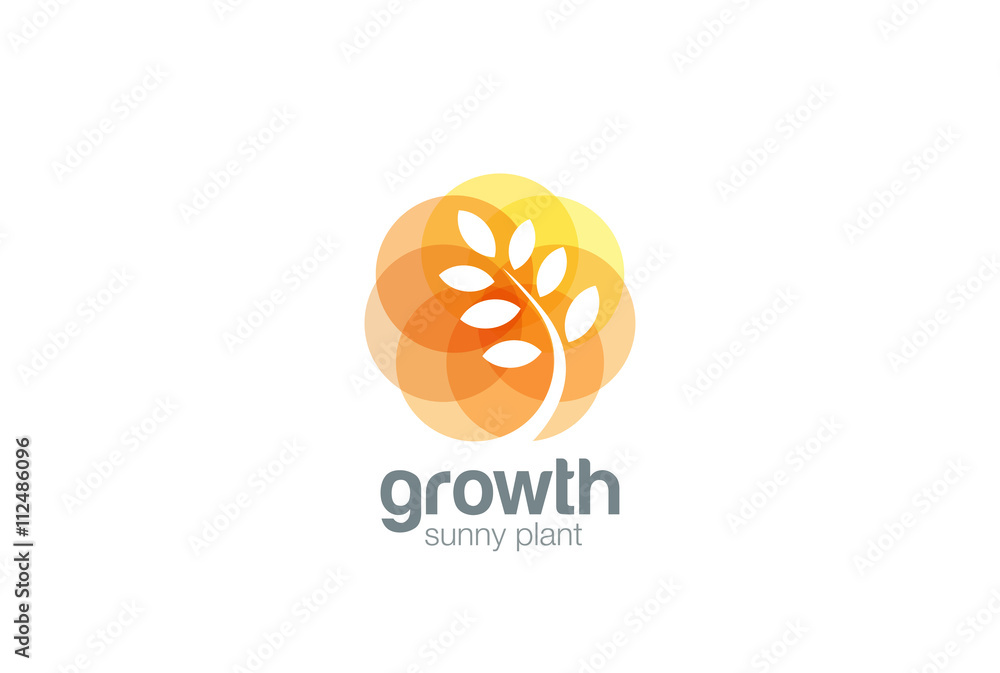 Growing Plant abstract Logo Negative space Sprout Logotype icon Stock ...