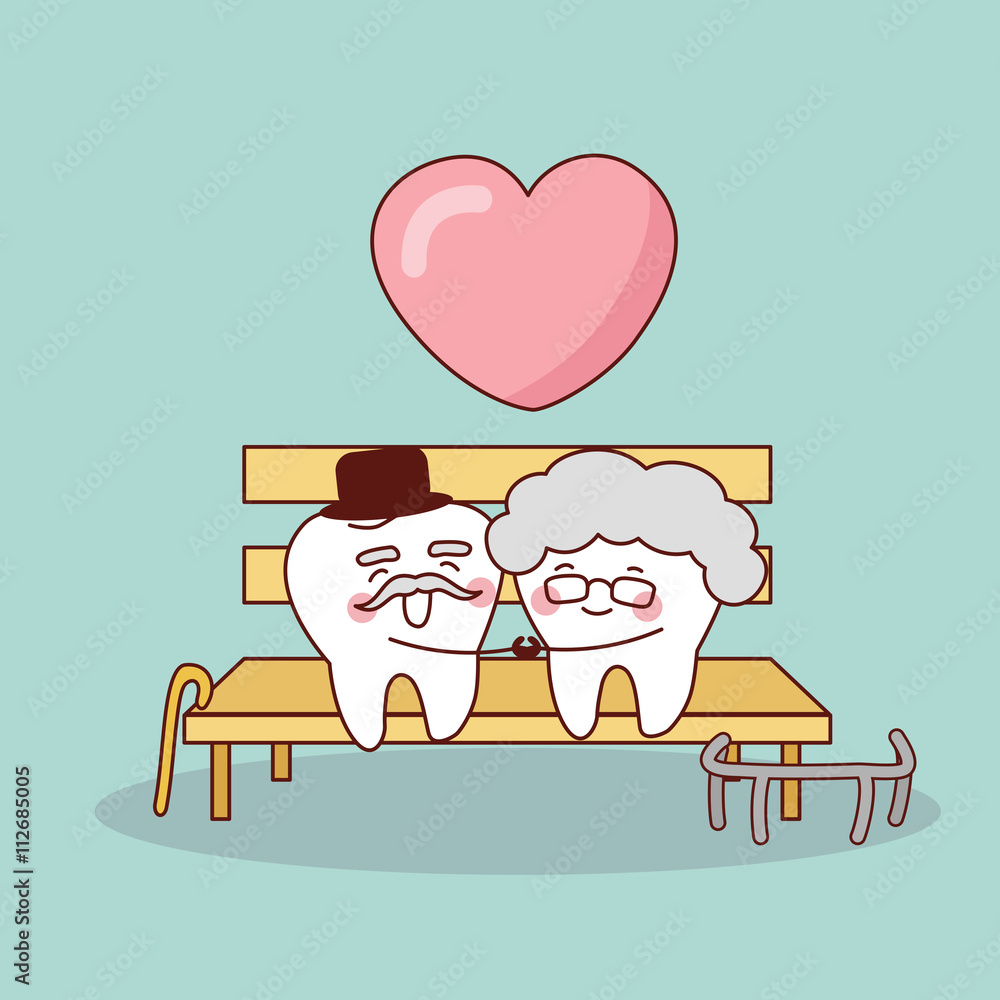 Happy cartoon old tooth Stock Vector | Adobe Stock
