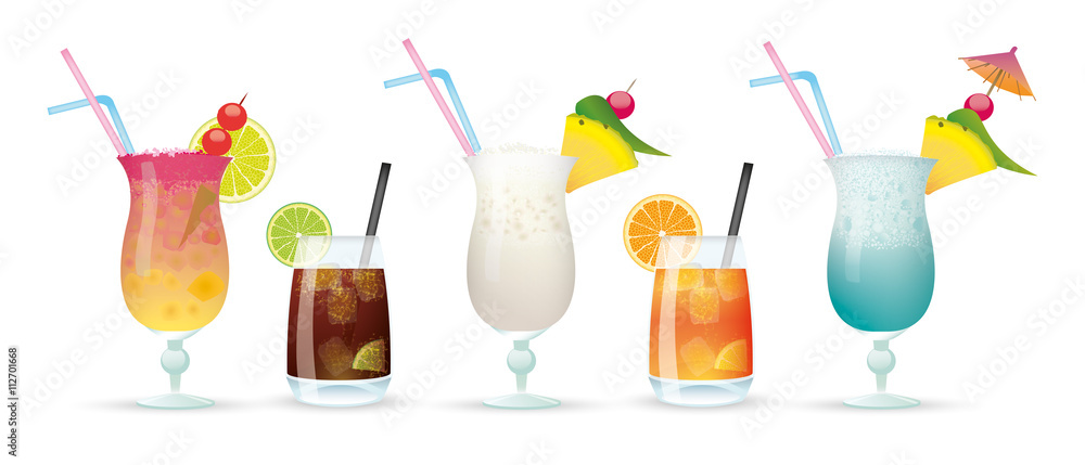Stock-Vektorgrafik „Cocktail Set Header“ | Adobe Stock