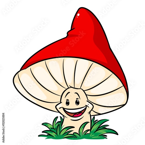 Red mushroom cartoon illustration isolated image character Stock ...