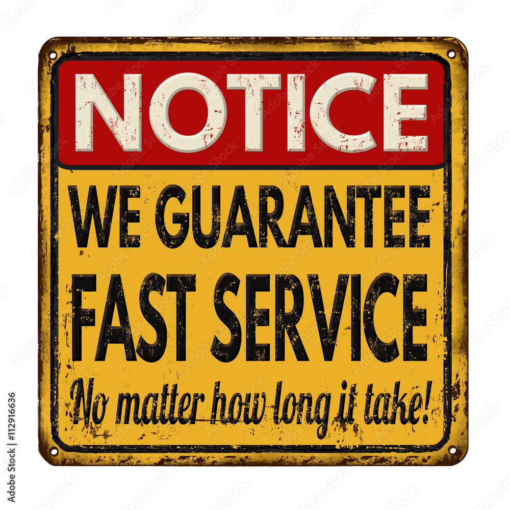 We guarantee fast service vintage grunge poster Stock Vector | Adobe Stock