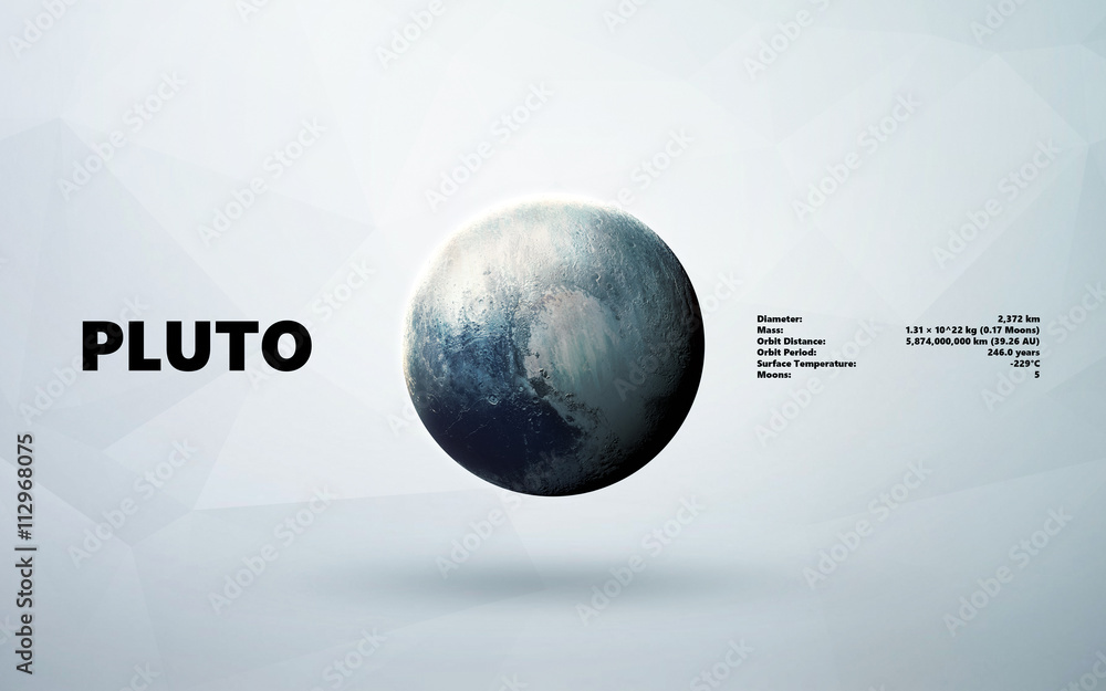 Pluto. Minimalistic style set of planets in the solar system. Elements ...