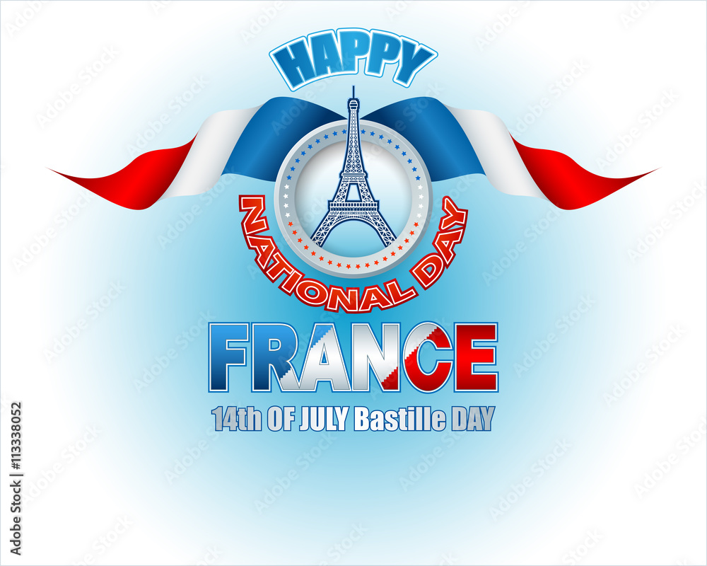 Holiday background with the France flag colors, and Eiffel Tower ...