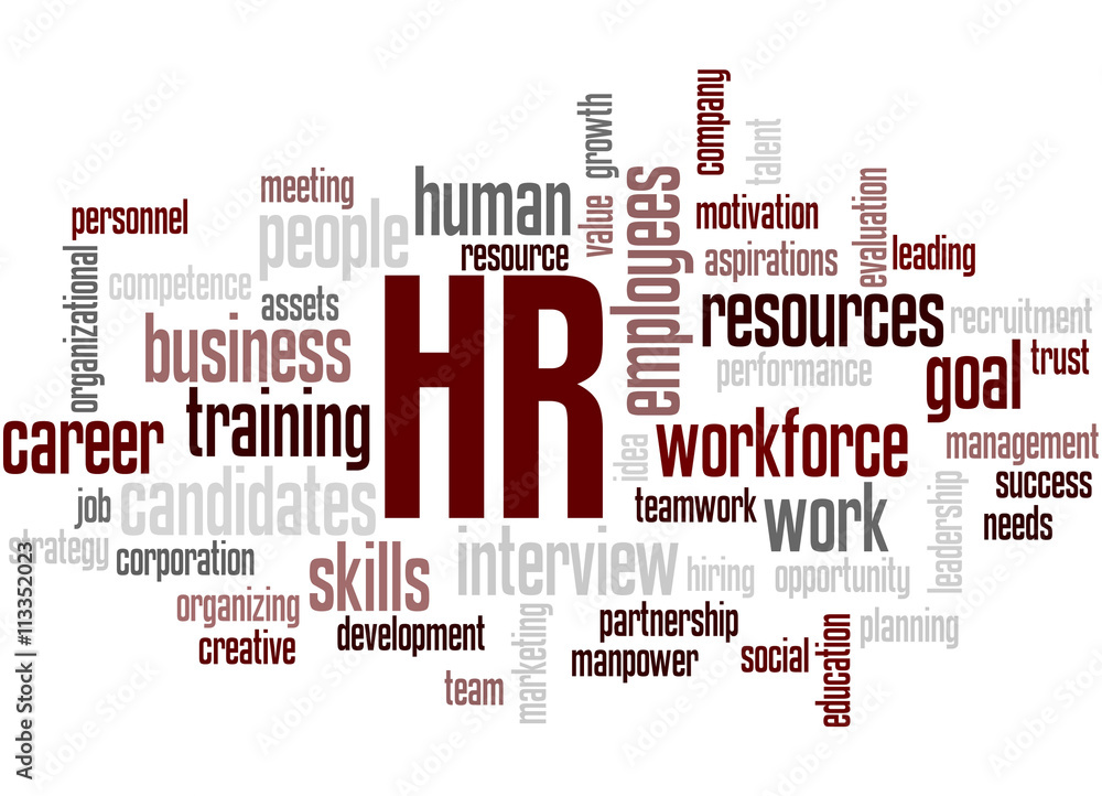 HR - Human Resources, word cloud concept Stock Illustration | Adobe Stock