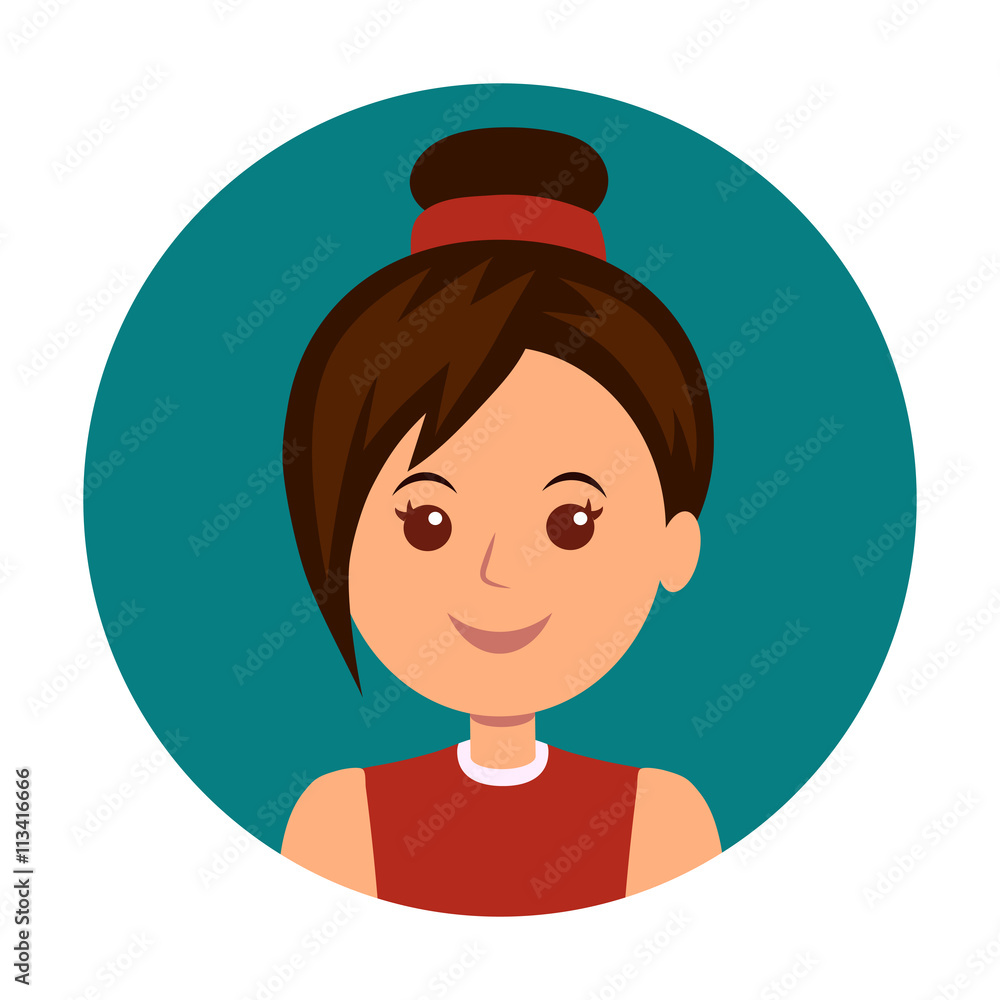 Avatar girls icon vector. Woman icon illustration. Portrait of a female ...