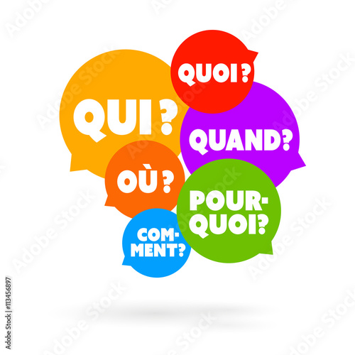 Bulles quoi Qui O Quand Comment Pourquoi Stock Vector Adobe Bulles quoi Qui O Quand Comment Pourquoi Stock Vector Adobe