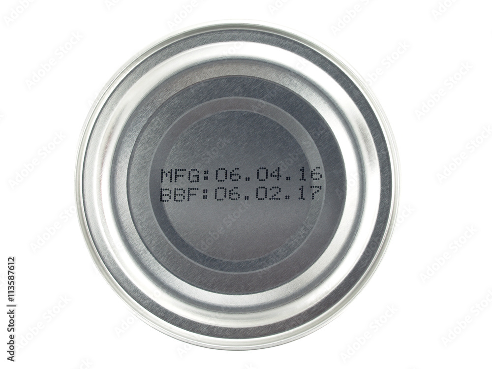 manufacturing date and expiry date printed on bottom of silver aluminum ...