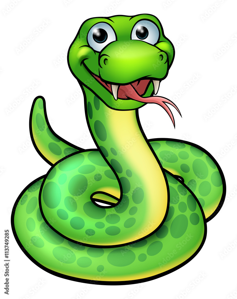 Snake Cartoon Character Stock Vector | Adobe Stock