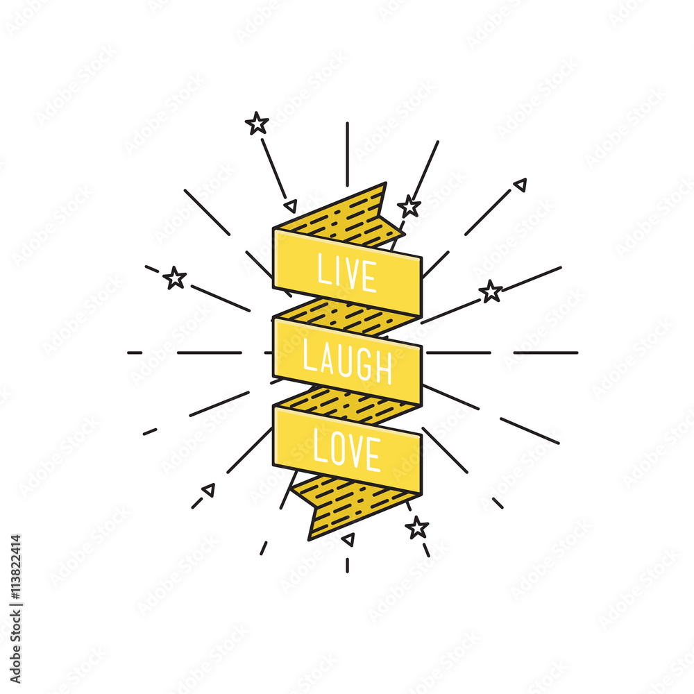 Live laugh love. Inspirational vector illustration, motivational quotes ...