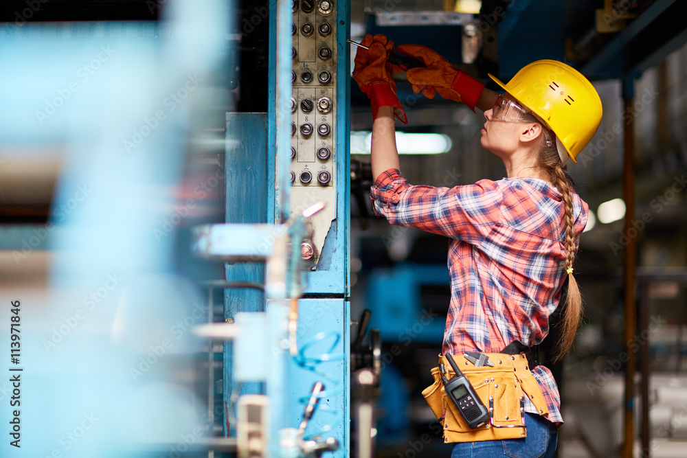 Female technician Stock Photo | Adobe Stock