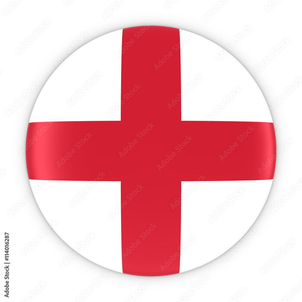 English Flag Button - Flag of England Badge 3D Illustration Stock ...