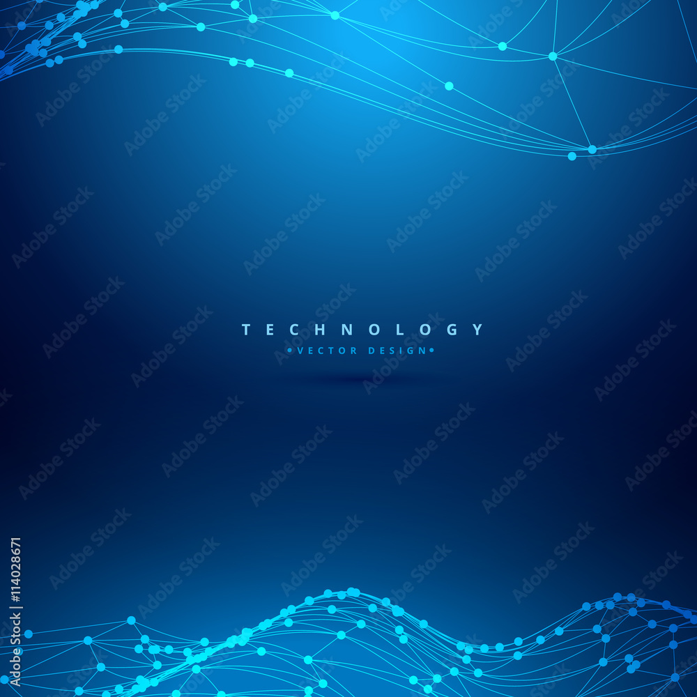 mesh wireframe wave technology background Stock Vector | Adobe Stock
