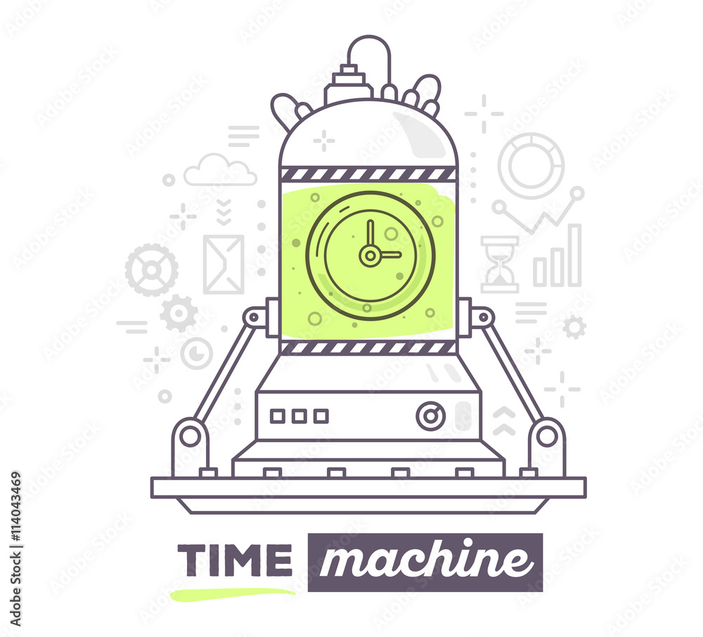 Vector illustration of creative professional mechanism of time w Stock ...