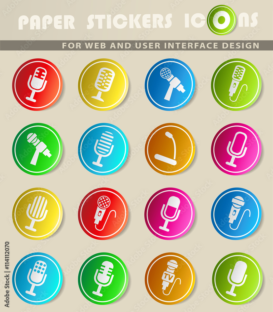 microphone icon set Stock Vector | Adobe Stock