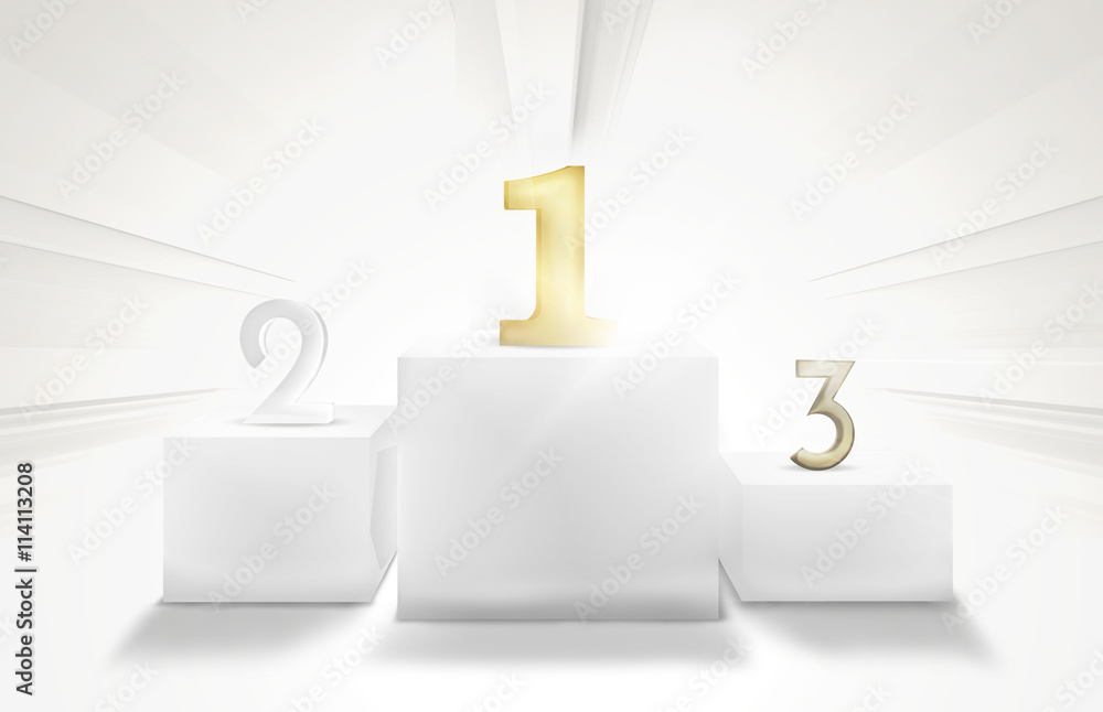 Winner Podium 1st 2nd 3rd 3D Render Stock Illustration | Adobe Stock