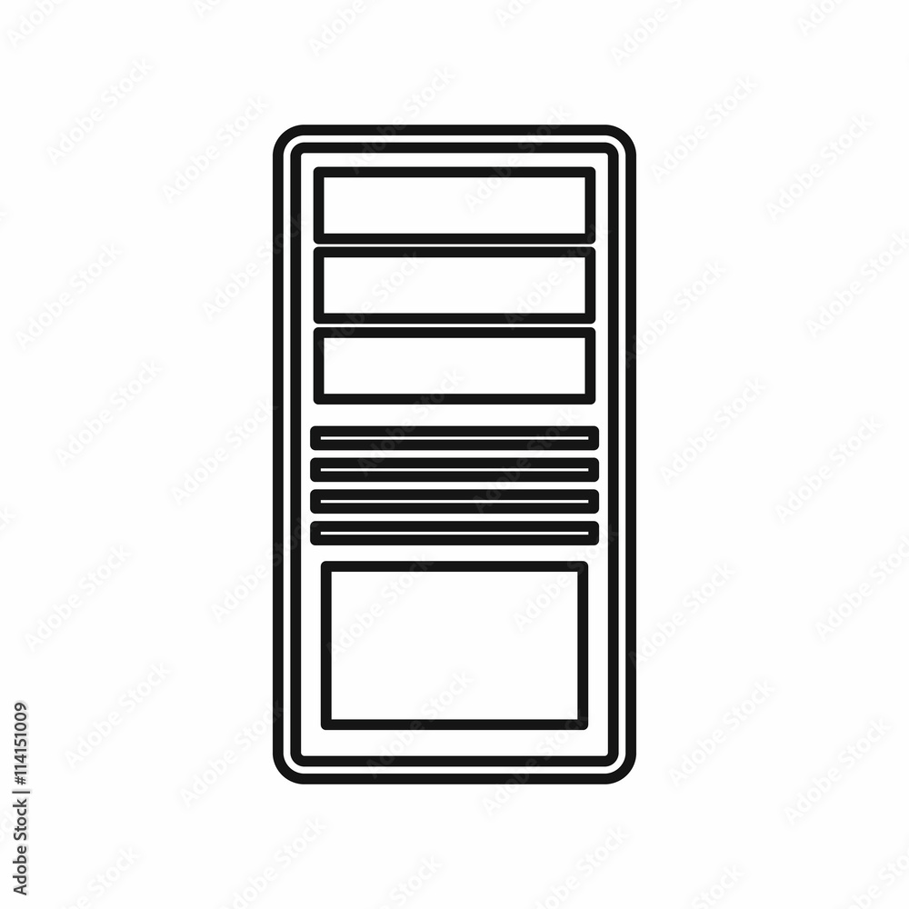 Black computer system unit icon, outline style Stock Vector | Adobe Stock
