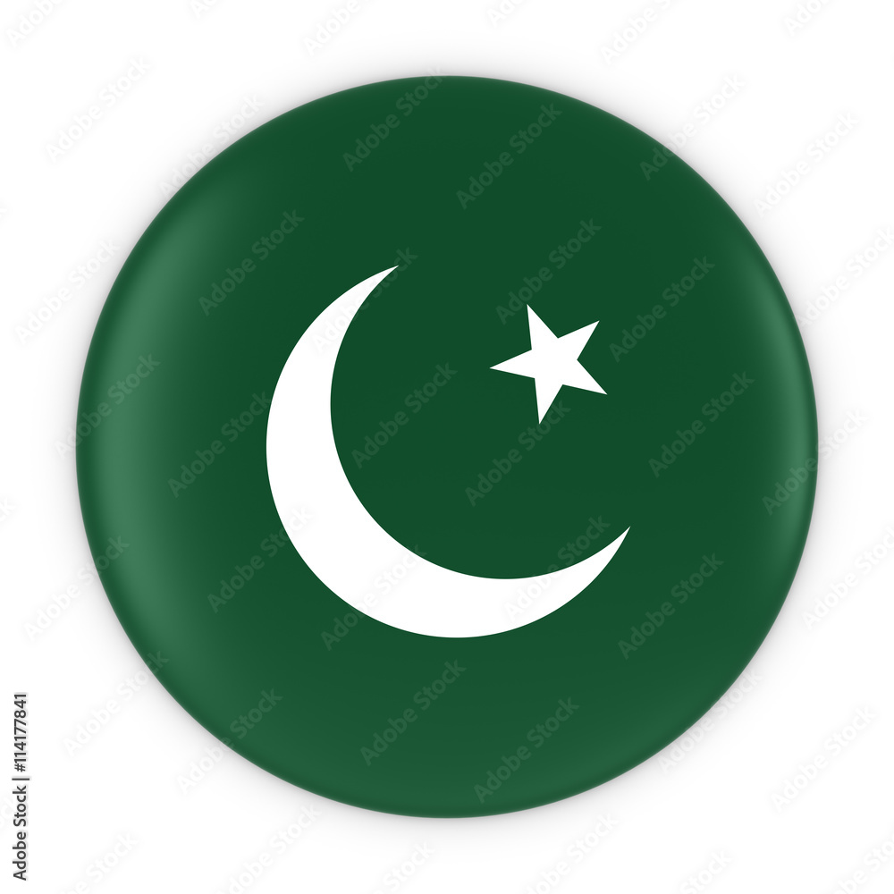 Pakistani Flag Button - Flag of Pakistan Badge 3D Illustration Stock ...