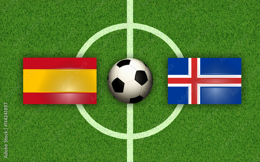 Fußball Football Soccer Spain vs Iceland Stock Illustration | Adobe Stock
