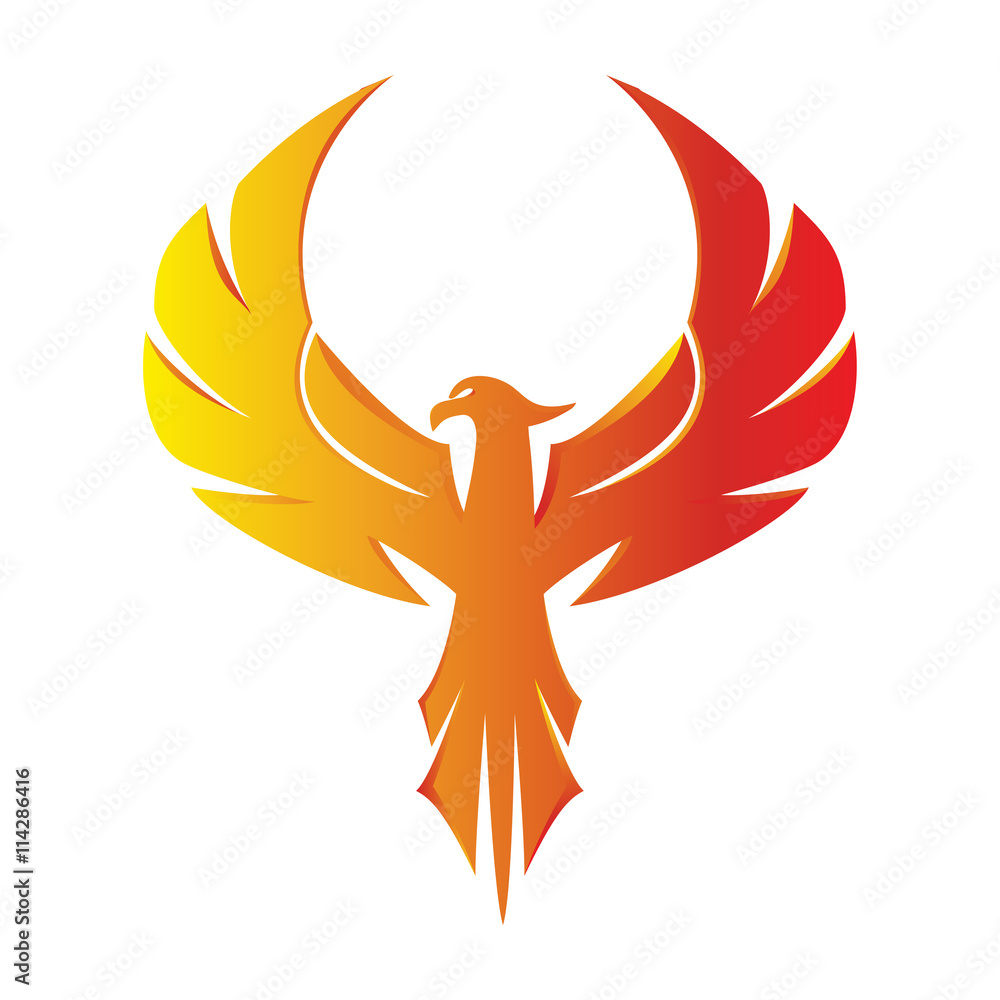 Phoenix Eagle Logo 3D Stock Vector | Adobe Stock