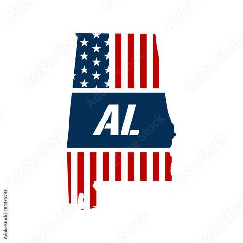 Alabama patriotic map. Vector graphic design illustration - Buy this ...