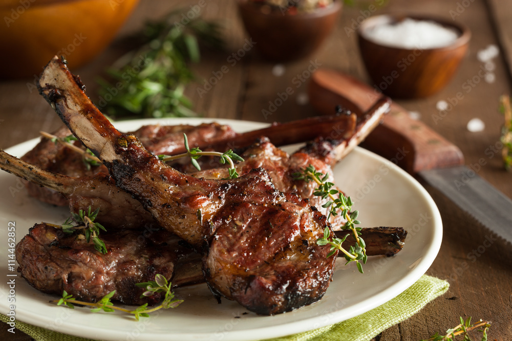 Roasted Mutton Chops Stock Photo | Adobe Stock