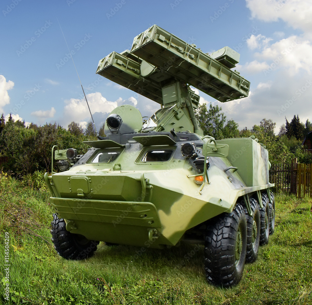 9A35-combat vehicle with four missiles 9M37 air defense missile system 9K35 Strela-10, small ...