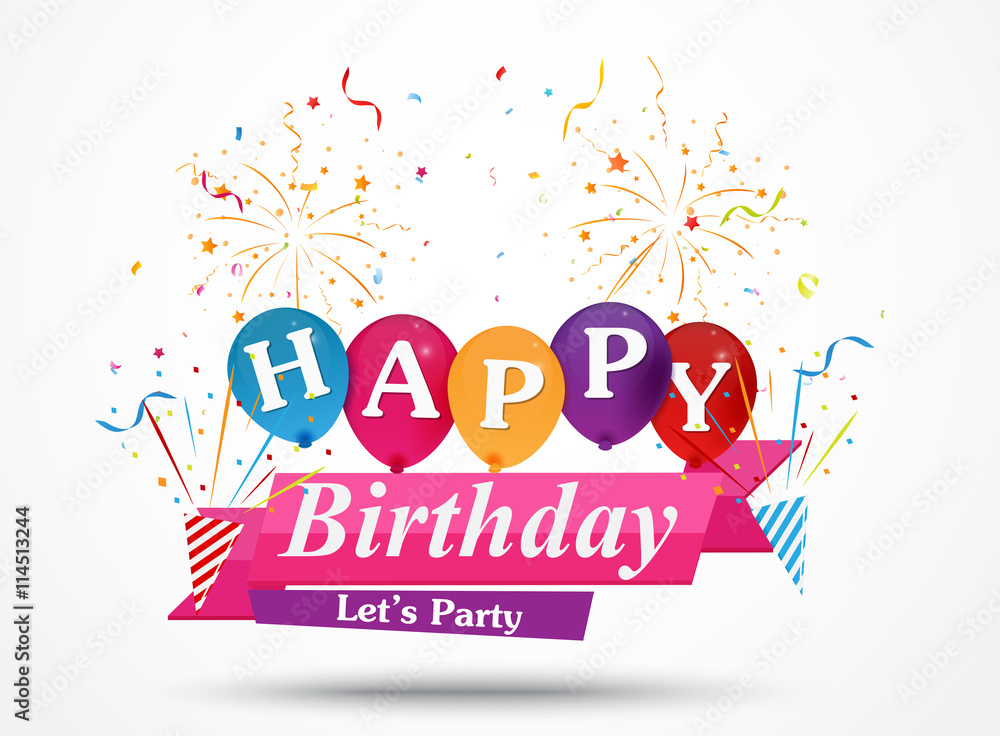 Happy Birthday greeting card design Stock Vector | Adobe Stock