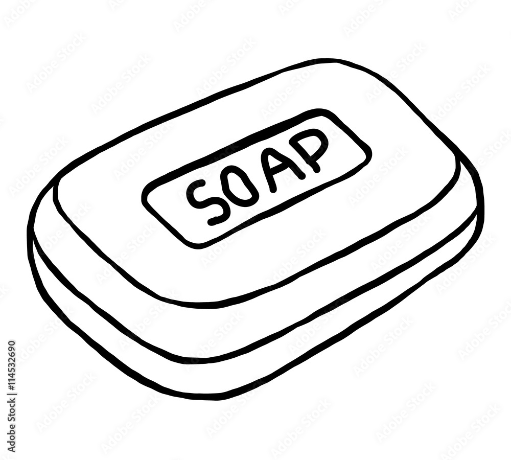 soap / cartoon vector and illustration, black and white, hand drawn ...