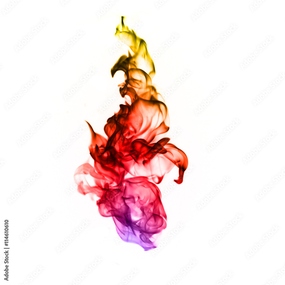 abstract colorful Fire flames on white background Stock Photo | Adobe Stock