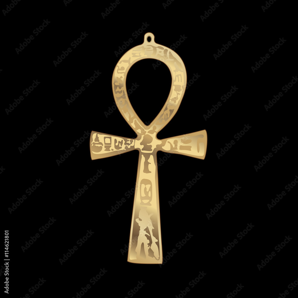 Vector. Key of Life, Stunning Egyptian Ankh symbol. Black EPS-10 Stock ...