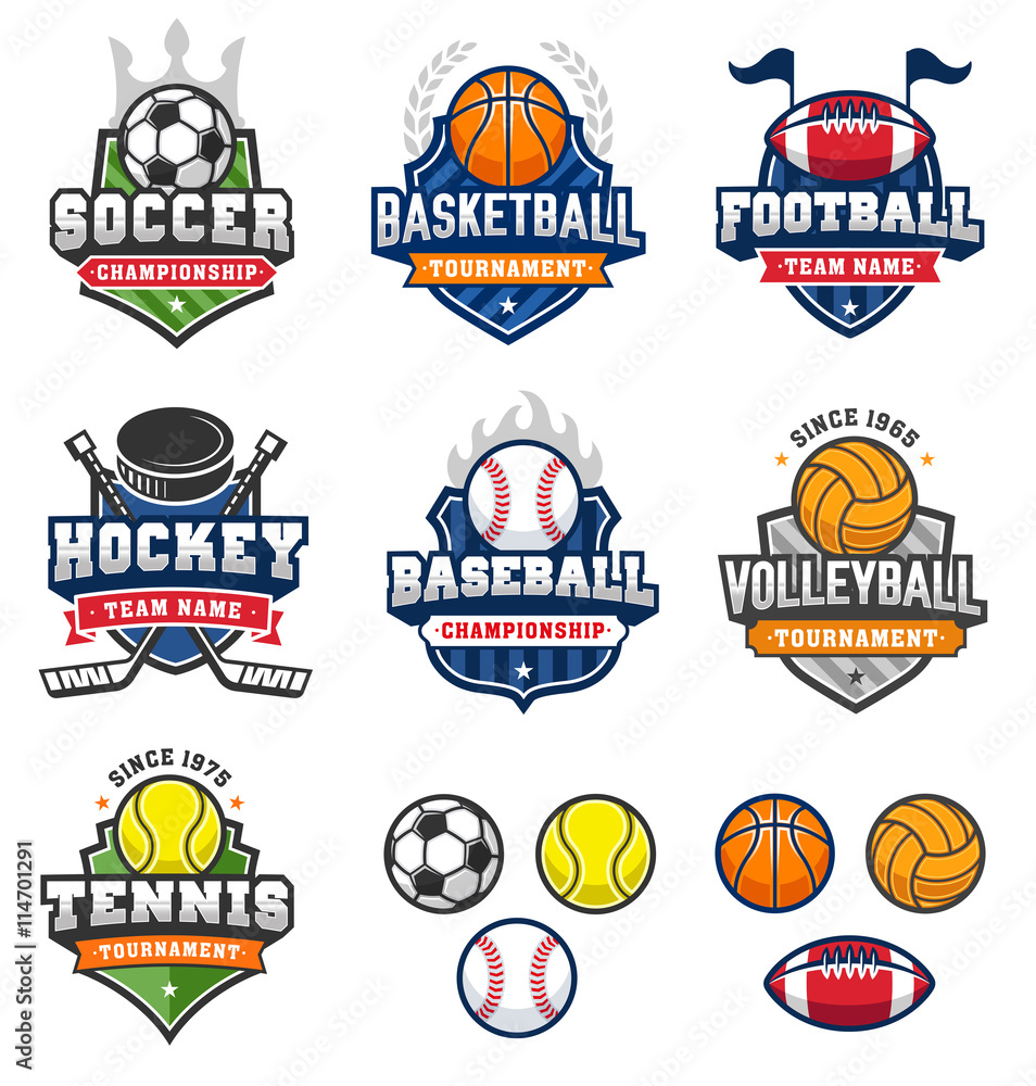 Mixed Vintage Vector Sport logos Stock Vector | Adobe Stock
