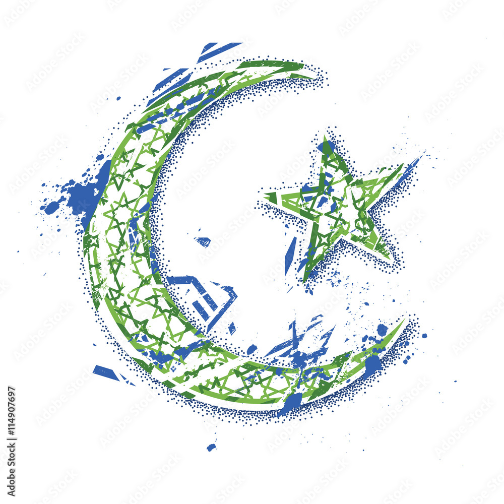Vector Moon and Star islamic symbols Stock Vector | Adobe Stock