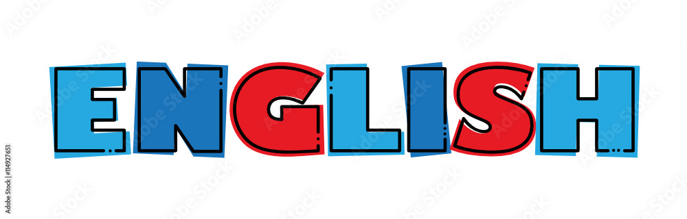 "ENGLISH" Vector Word Icon Stock Vector | Adobe Stock