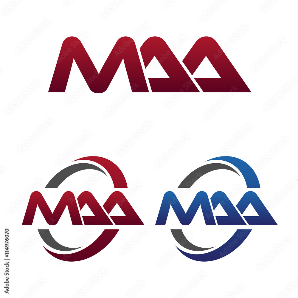 Modern 3 Letters Initial logo Vector Swoosh Red Blue maa Stock Vector ...