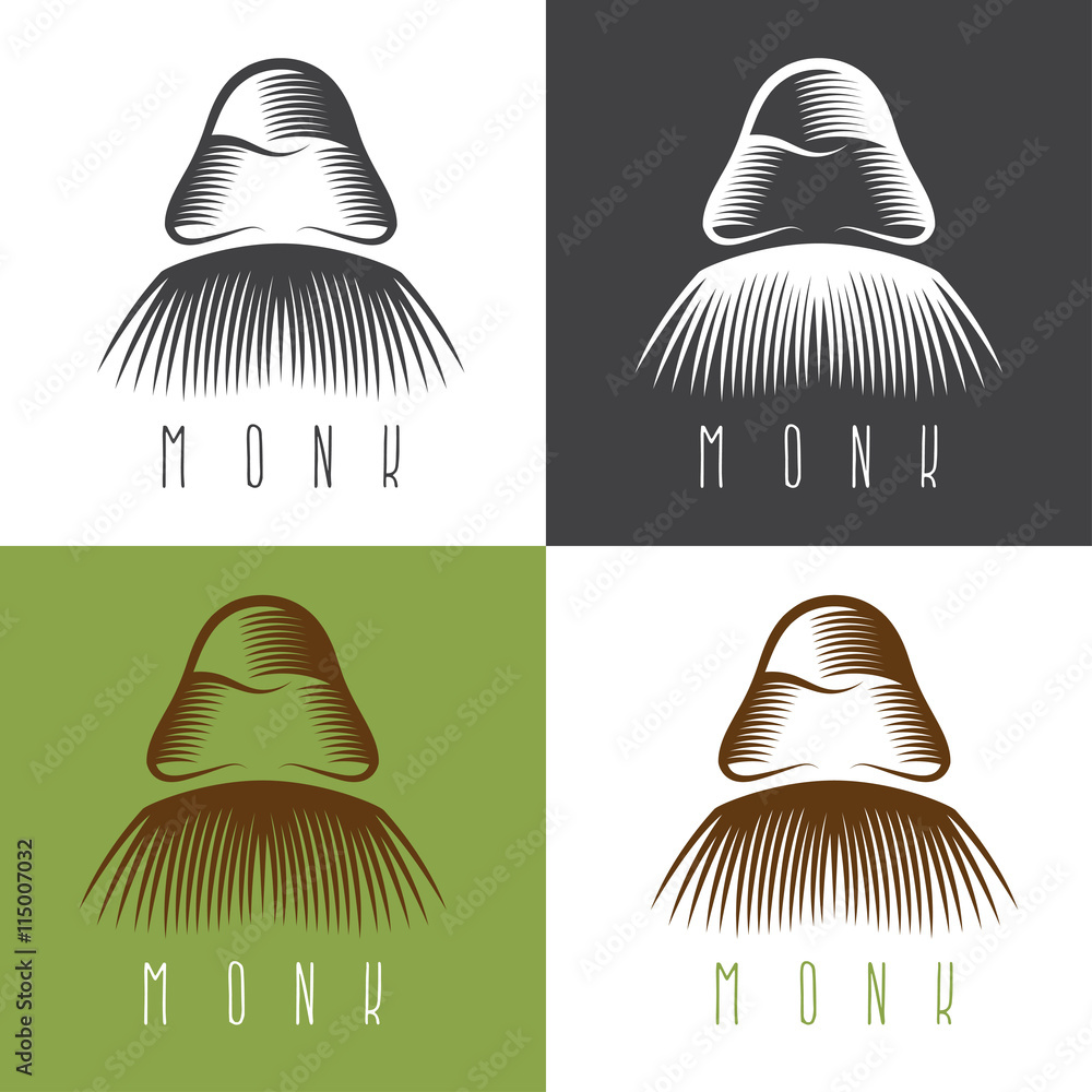 monk face set vector simple design illustration Stock Vector | Adobe Stock