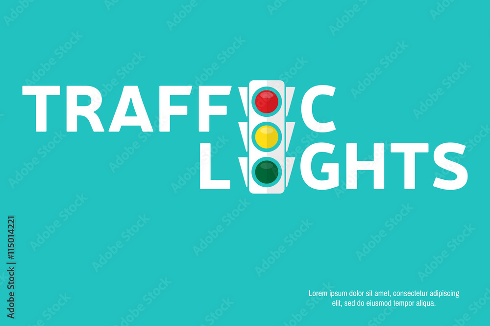Traffic light background with place for your text. Semaphore design ...