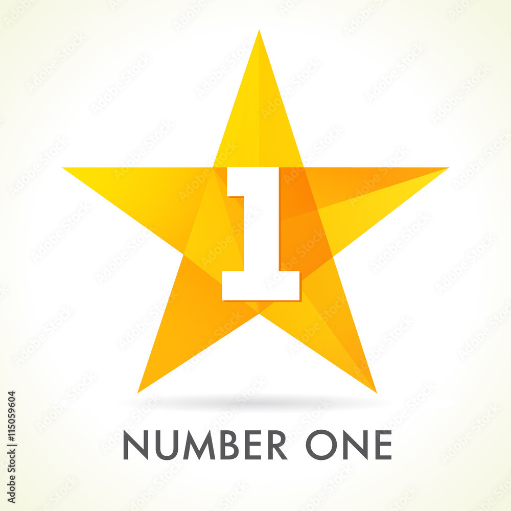 Number one star logo. Vector sign Number One 1 first place winner in ...