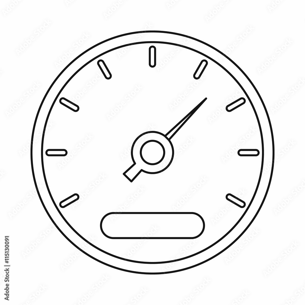 Speedometer icon in outline style isolated vector illustration. Auto ...