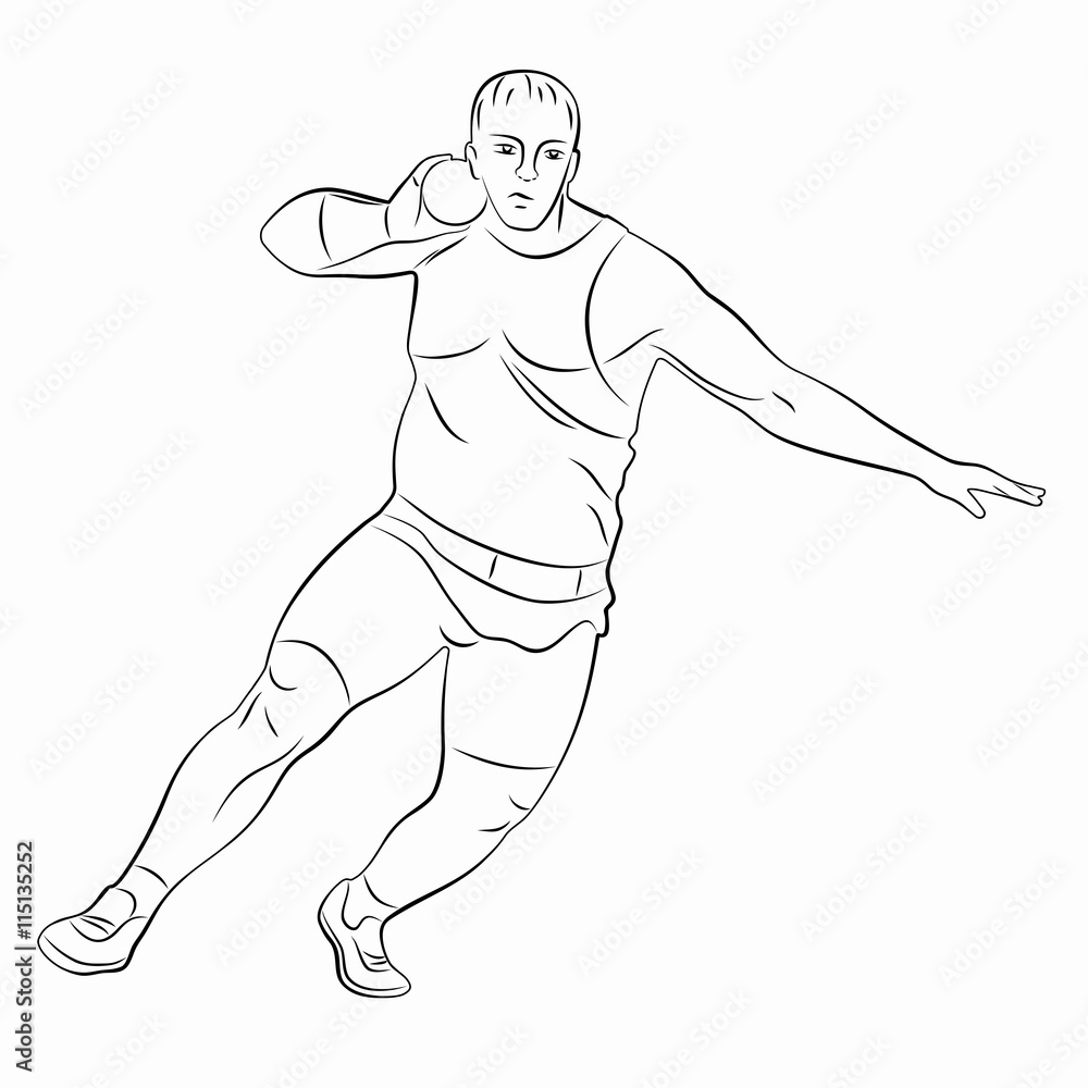 silhouette shot putter man , vector drawing Stock Vector | Adobe Stock