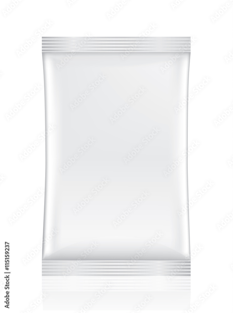 White Sachet packaging not have label isolated on a white background ...
