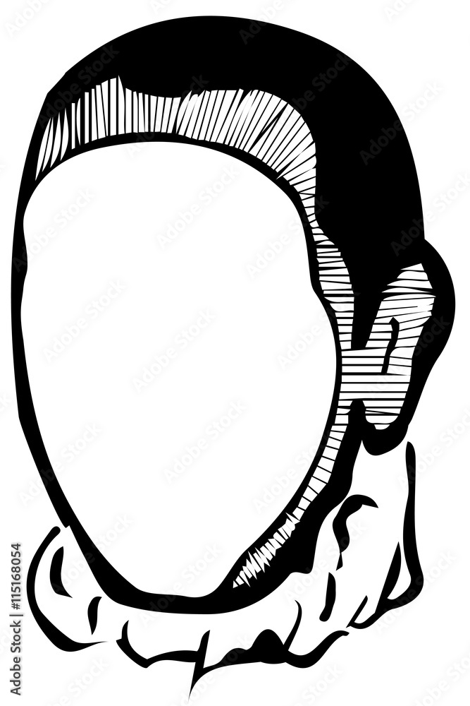 vector sketch of a white man's face without eyes Stock Vector | Adobe Stock