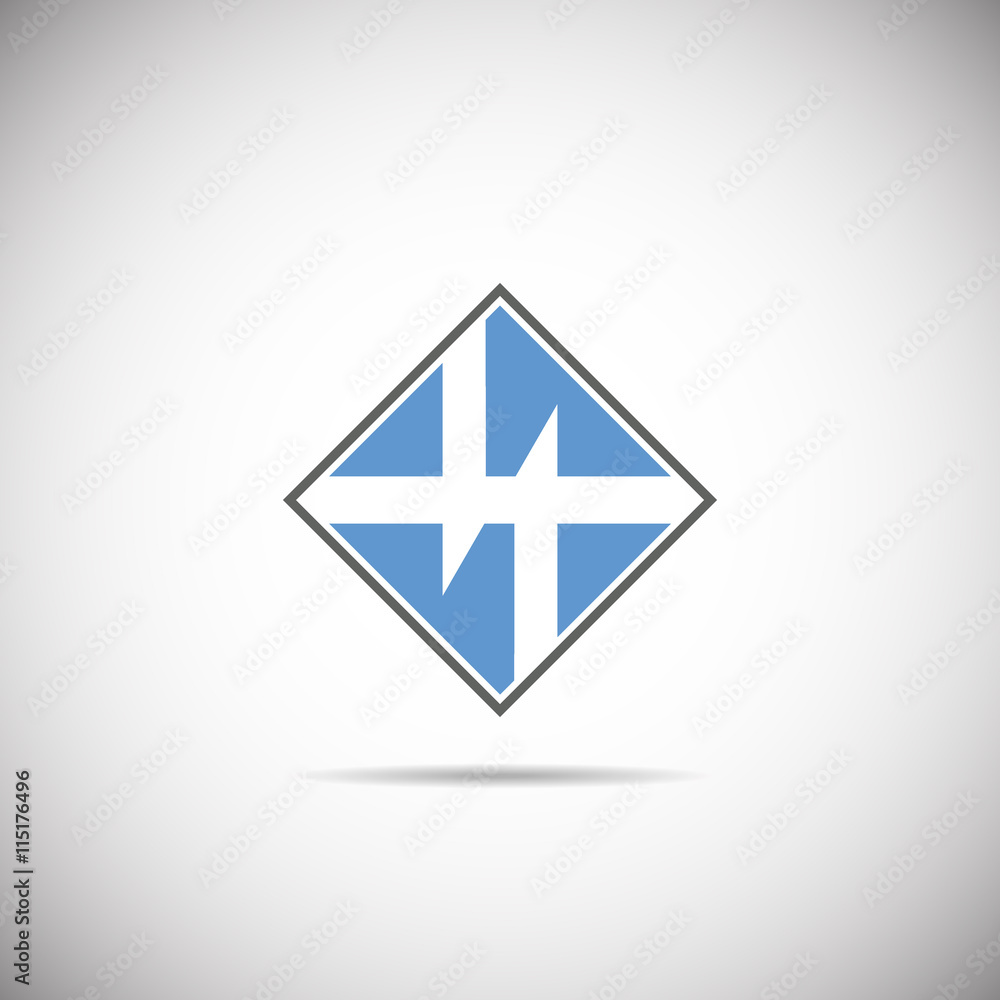 Blue and black vector logo on white background Stock Vector | Adobe Stock