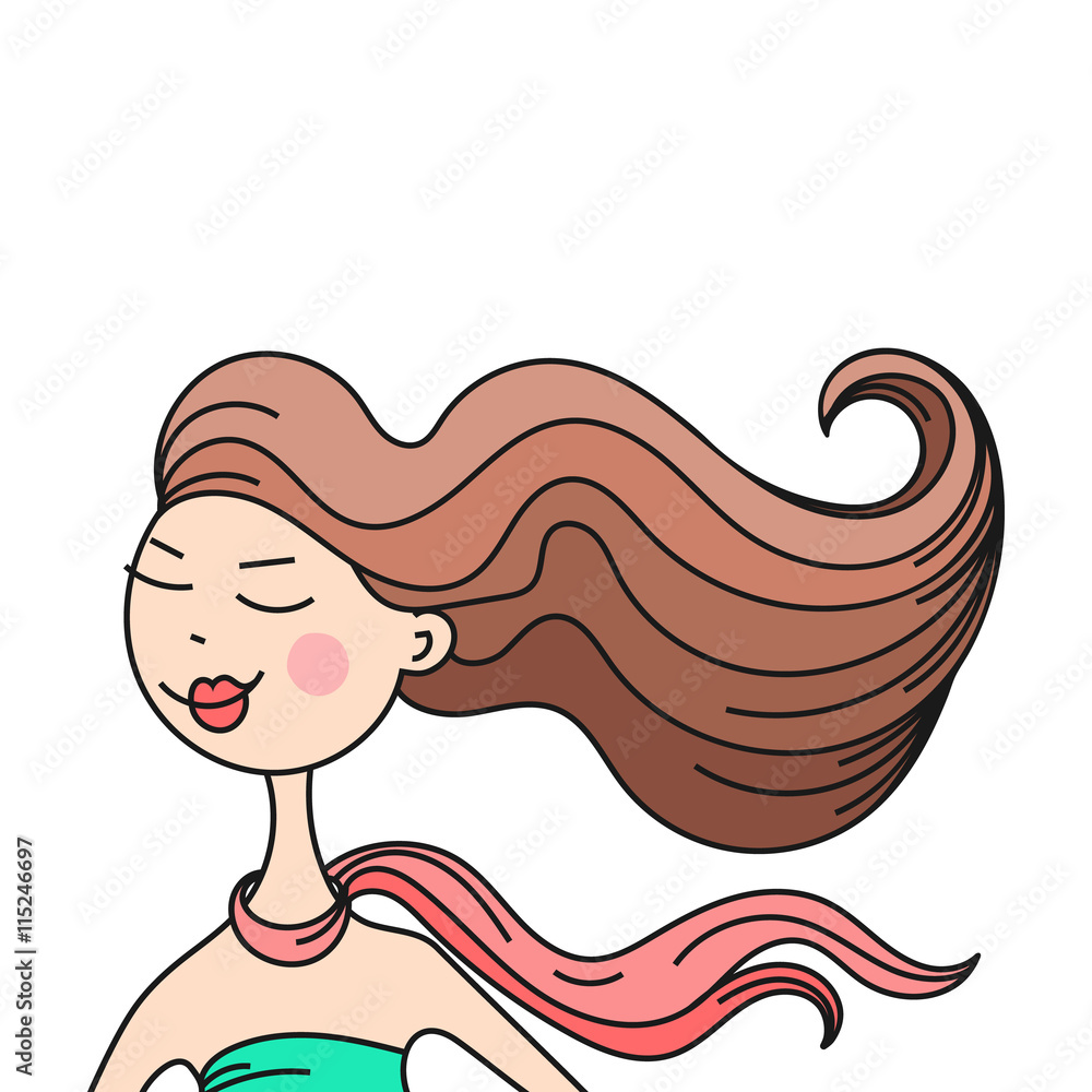 head glamorous girl cartoon Stock Vector | Adobe Stock
