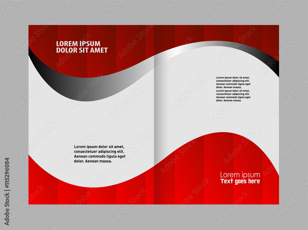 Tri-fold business brochure template, two-sided template design, mock-up ...