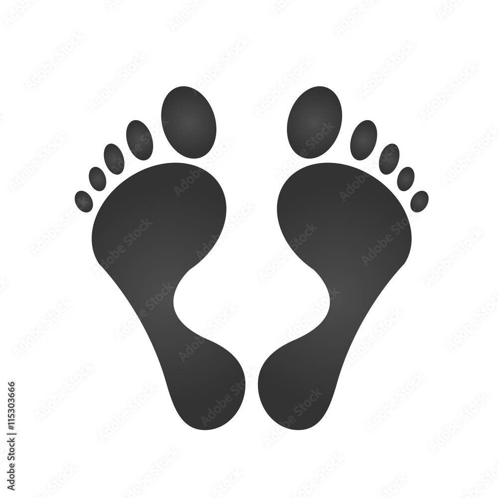 Footprint icon. Simple flat logo of footprint on white background ...
