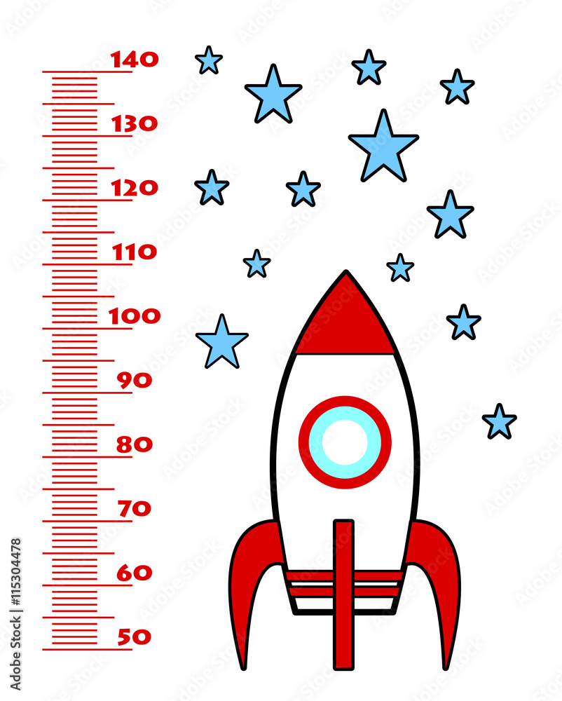 Rocket. Meter or metre of wall height from 50 to 140 centimeter Stock ...