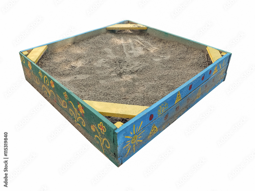 Painted sandbox isolated on white background Stock Photo | Adobe Stock