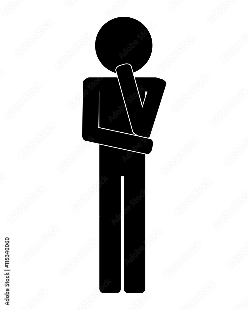 icon of man think thinking isolated vector illustration Stock Vector ...