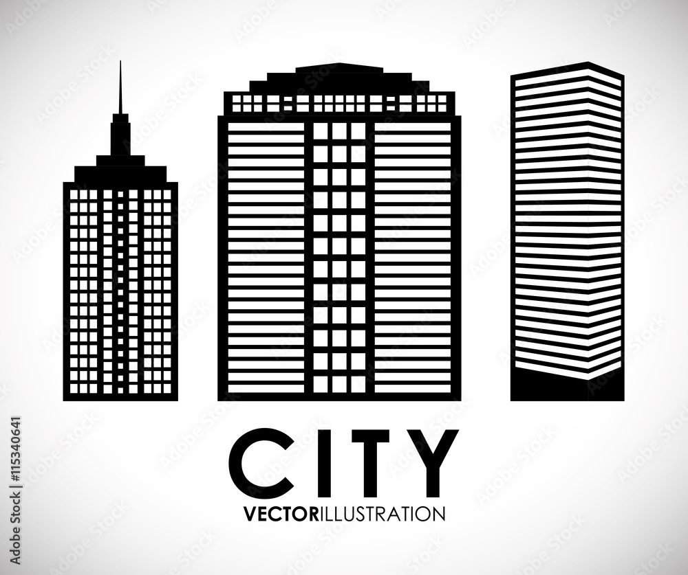 City and urban concept represented by building and tower icon ...