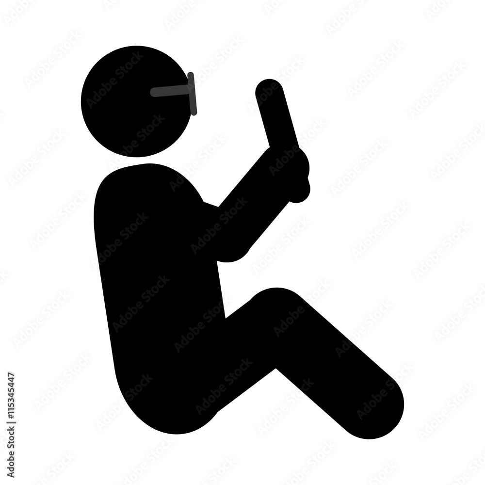 simple flat design person sitting down pictogram icon vector ...